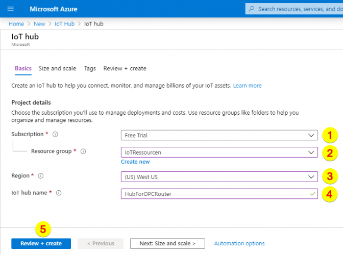 Sending Data to the Azure IoT Hub via MQTT