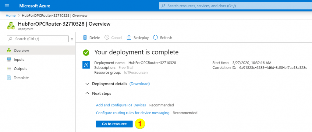 Sending Data to the Azure IoT Hub via MQTT