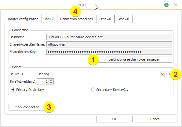 Sending Data to the Azure IoT Hub via MQTT