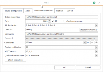 Sending Data to the Azure IoT Hub via MQTT