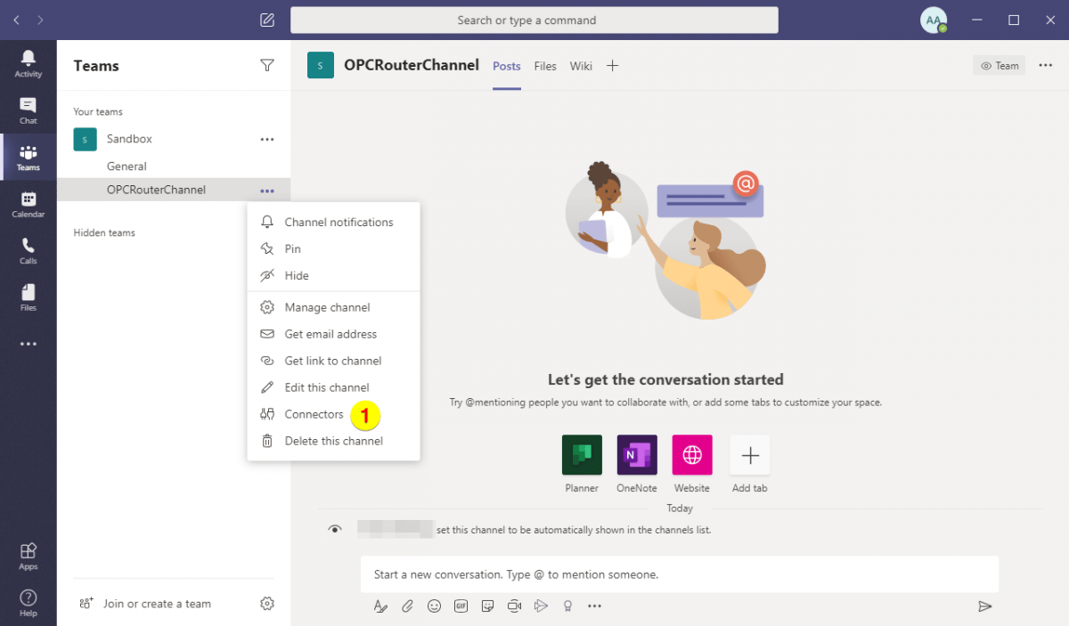 Connect Microsoft Teams via REST Plug-in
