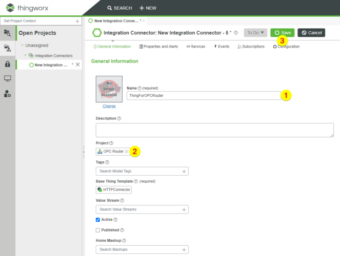 Connect ThingWorx step-by-step via REST Plug-in
