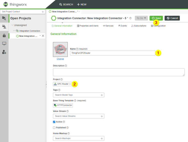 Connect ThingWorx step-by-step via REST Plug-in