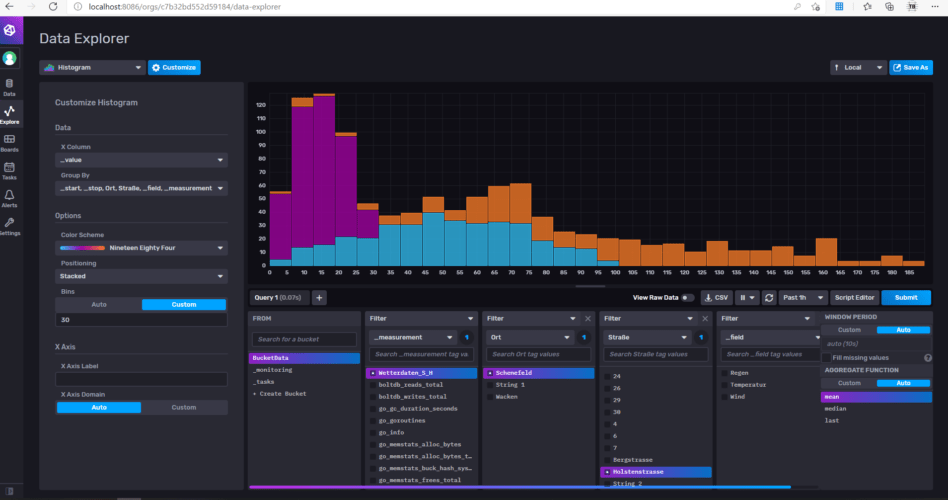Send data from production to InfluxDB via OPC (UA/DA)