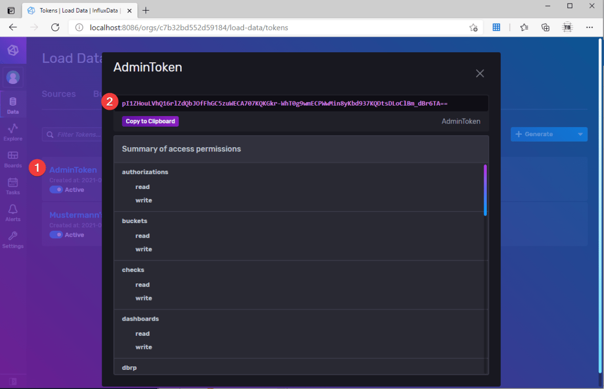 Send data from production to InfluxDB via OPC (UA/DA)