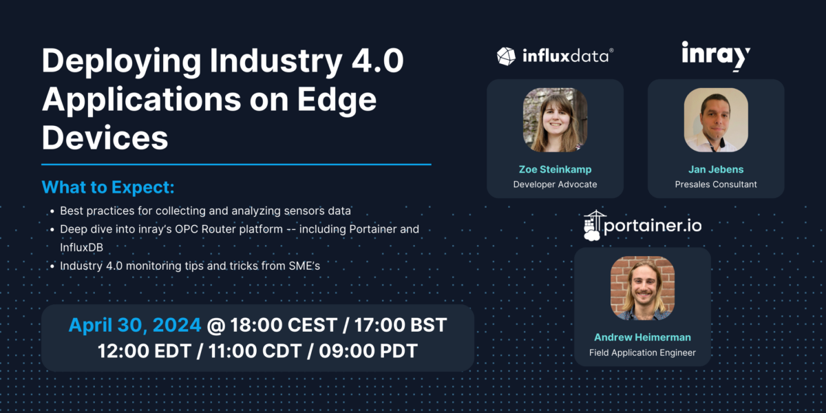 Webinar with influx & portainer: Industrial applications on the edge