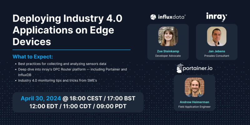 Webinar with influx & portainer: Industrial applications on the edge